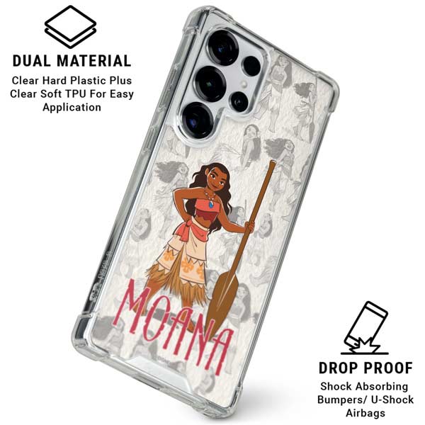 Disney Princess Moana Pattern Galaxy S25 Ultra Clear Case | Skinit