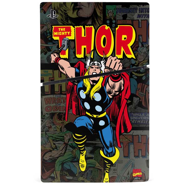 Marvel Classic Comics The Mighty Thor Vintage Skin for PS5 Slim Digital Edition Console | Skinit