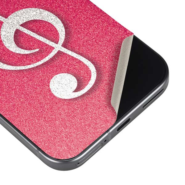 Pink Glitter Music Note Skin for Google Pixel 9 Pro XL | Skinit