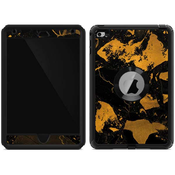 Black and Gold Scattered Marble Otterbox Defender iPad Skin | Skinit