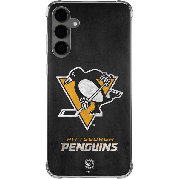 NHL Pittsburgh Penguins Distressed Galaxy S24 Plus Clear Case | Skinit
