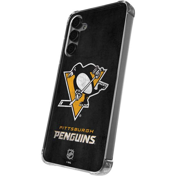 NHL Pittsburgh Penguins Distressed Galaxy S24 Plus Clear Case | Skinit