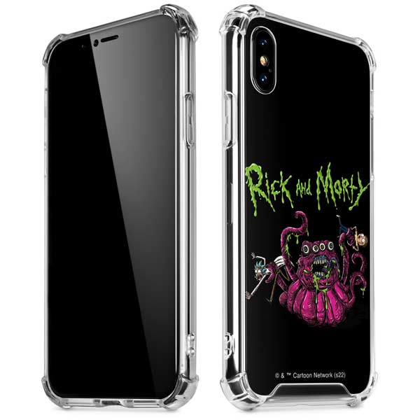 Adult Swim Rick and Morty Tentacle Attack iPhone XS Max Clear Case | Clear Phone Cases – Skinit