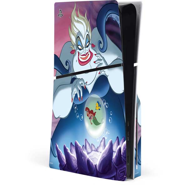 Disney Villains Ursula Ariel and Flounder Skin for PS5 Slim Disk Console - Skinit