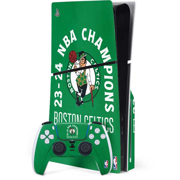 2024 NBA Champions Boston Celtics Skin for PS5 Slim Disk Bundle - Skinit