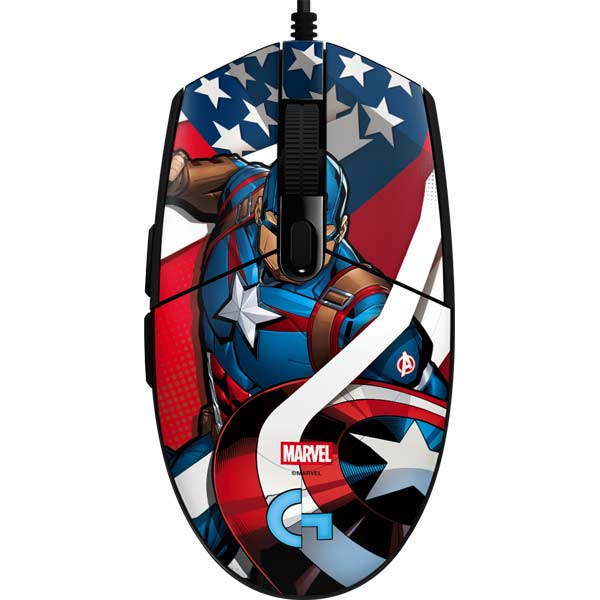 Marvel Captain America Action Pose G203 Prodigy RGB Wired Gaming Mouse ...