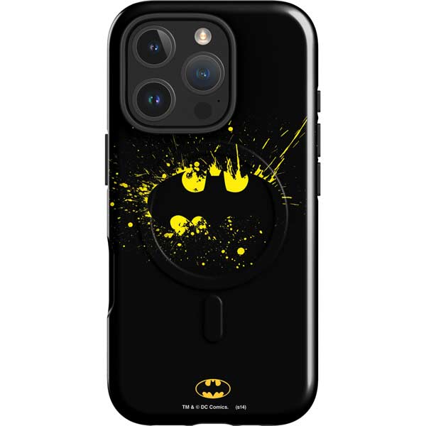 DC Comics Batman Logo Yellow Splash Apple iPhone 16 Pro Max Magsafe ...