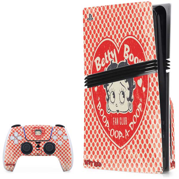 Betty Boop Red Heart PS5 Pro Console & Controller with Disk Drive Skins ...