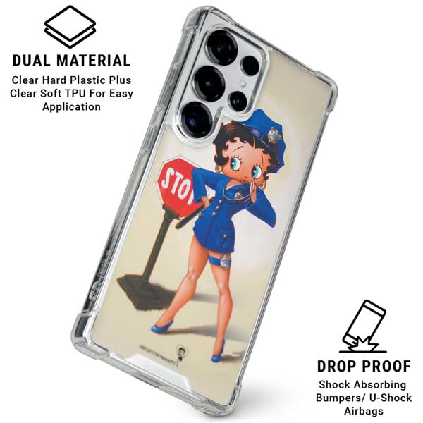 Betty Boop the Police Officer Galaxy S25 Ultra Clear Case | Skinit