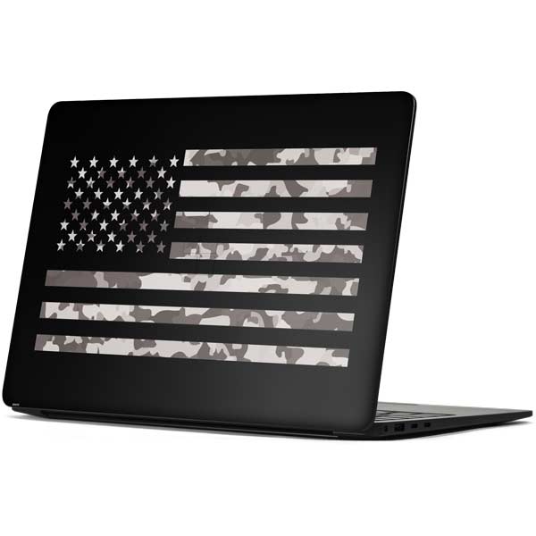 Black and White Camo American Flag Surface Laptop 7 13.8in | Skinit