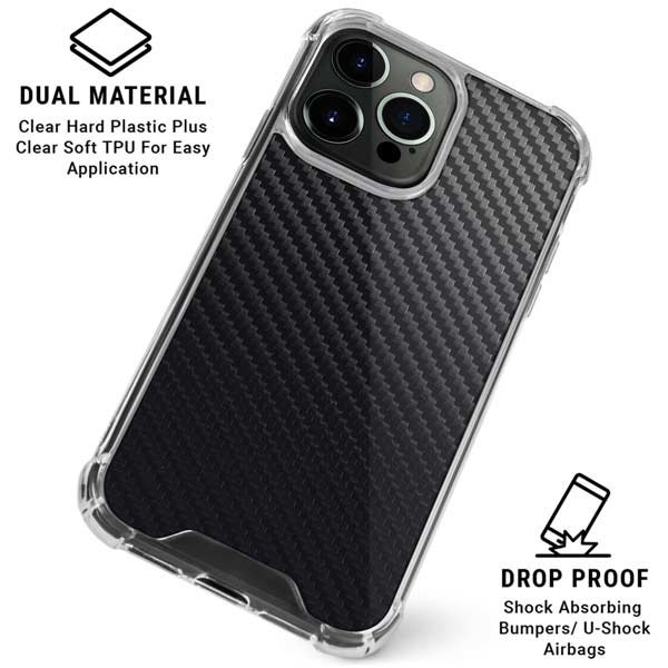 Black Carbon Fiber Specialty Texture Material iPhone 16 Pro Max Clear ...