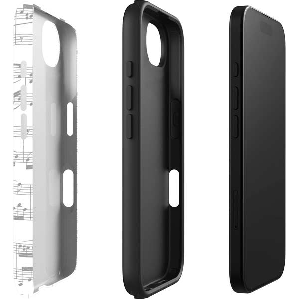 iPhone 16e BW Musical Notes Impact Case | Maximum Protection – Skinit