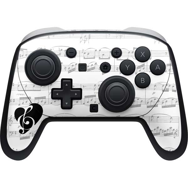BW Musical Notes Nintendo Switch 2 (2025) Pro Controller Skin | Skinit