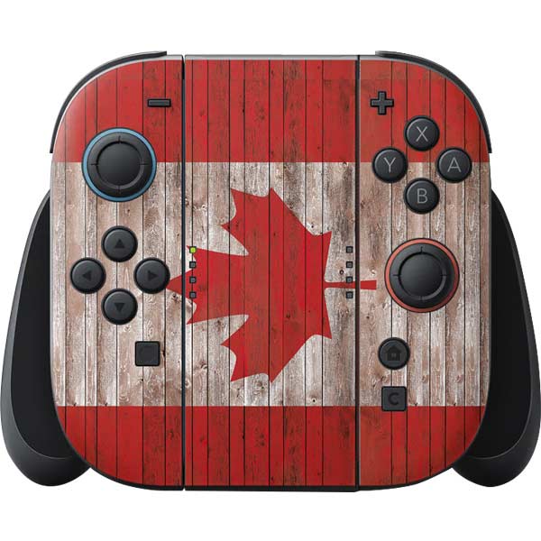 Canadian Flag Dark Wood Nintendo Switch 2 (2025) Joy-Con Controller ...