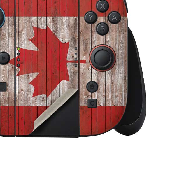 Canadian Flag Dark Wood Nintendo Switch 2 (2025) Joy-Con Controller ...