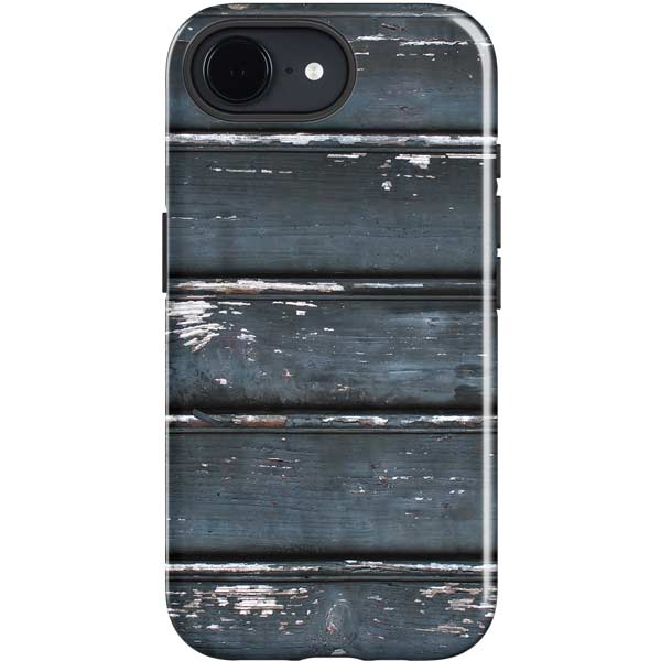 iPhone 16e Chipped Blue Wood Impact Case | Maximum Protection – Skinit