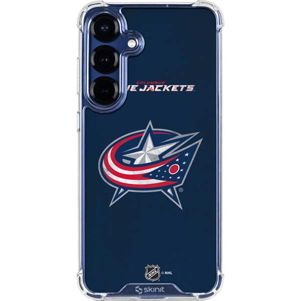 NHL Columbus Blue Jackets Distressed Galaxy S25 FE Clear Case ...