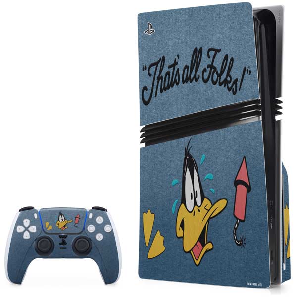 Looney Tunes Daffy Duck Thats All Folks PS5 Pro Console & Controller ...