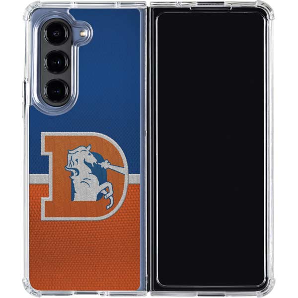 Denver Broncos Vintage Galaxy Z Fold5 5G Clear Case | Skinit