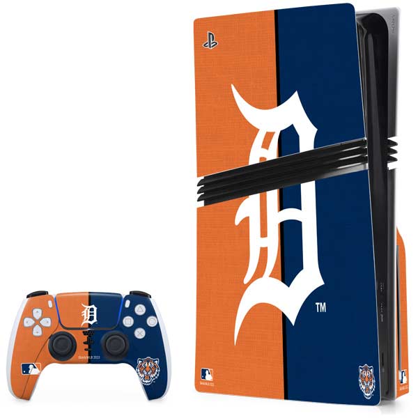 MLB Detroit Tigers Split PS5 Pro Console & Controller with Disk Drive ...