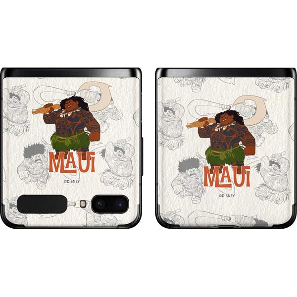 Disney Princess Moana Maui Pattern Galaxy Z Flip Skin – Skinit