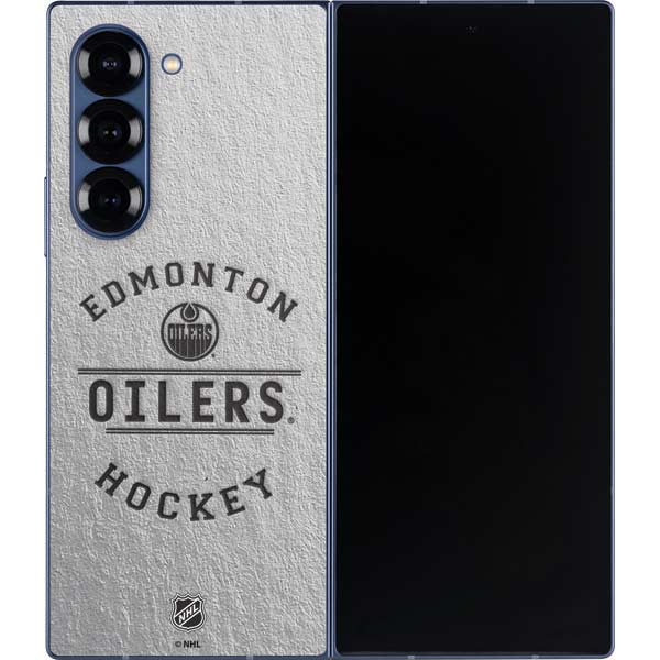 Edmonton Oilers Black Text Skin for Galaxy Z Fold6 | Skinit