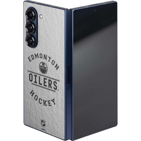 Edmonton Oilers Black Text Skin for Galaxy Z Fold6 | Skinit