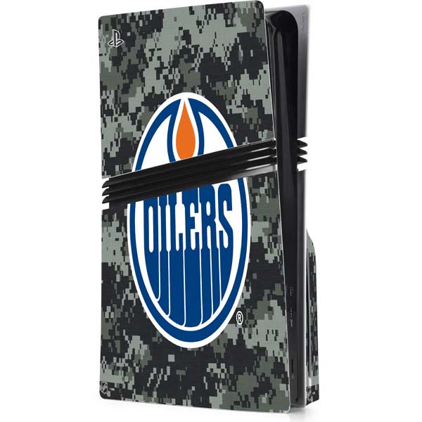 NHL Edmonton Oilers Camo Skin for PS5 Pro Console with Disk Drive | Skinit