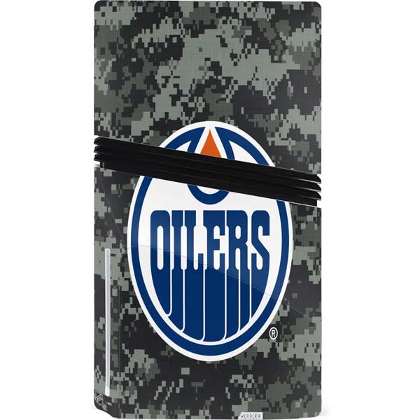 NHL Edmonton Oilers Camo Skin for PS5 Pro Console with Disk Drive | Skinit
