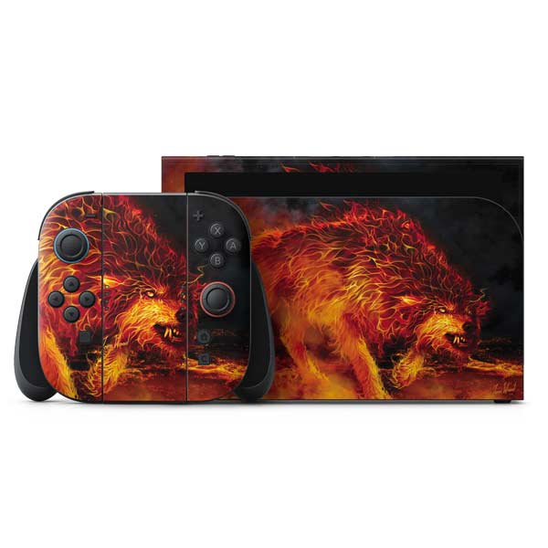 Fire Stalker Wolf Nintendo Switch 2 (2025) with Joy-Con Skin | Skinit