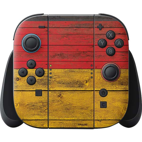 German Flag Dark Wood Nintendo Switch 2 (2025) Joy-Con Controller Skin ...