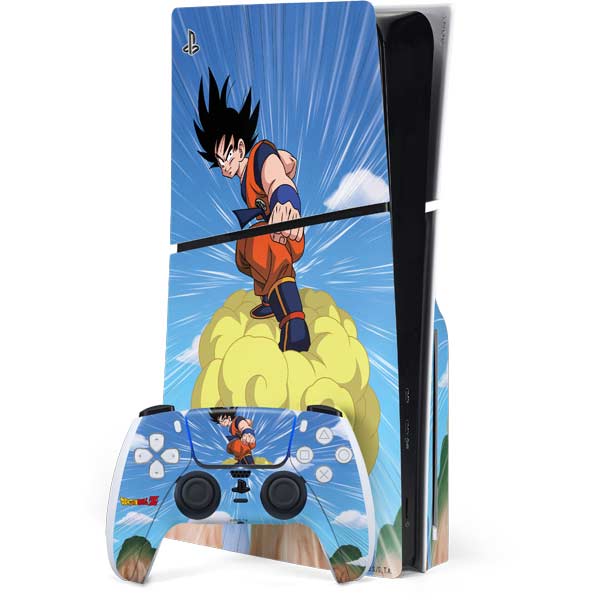 Dragon Ball Z Goku and Nimbus Skin for PS5 Slim Disk Bundle - Skinit