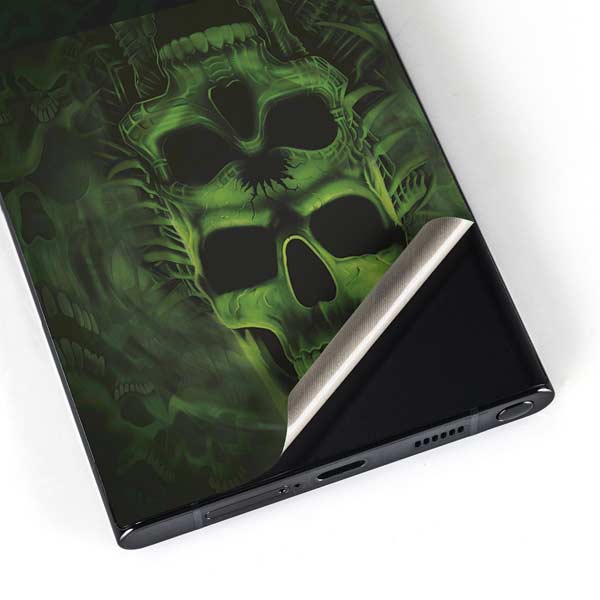 Galaxy S25 Ultra Liquid Blue Green Skulls Skin | Skinit