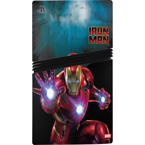 Marvel Iron Man Repulsor Blast Skin for PS5 Pro Console with Disk Drive ...