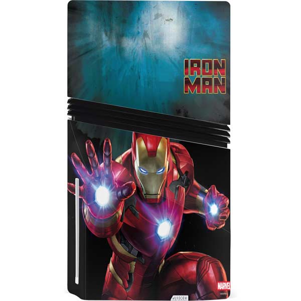 Marvel Iron Man Repulsor Blast Skin for PS5 Pro Console with Disk Drive ...