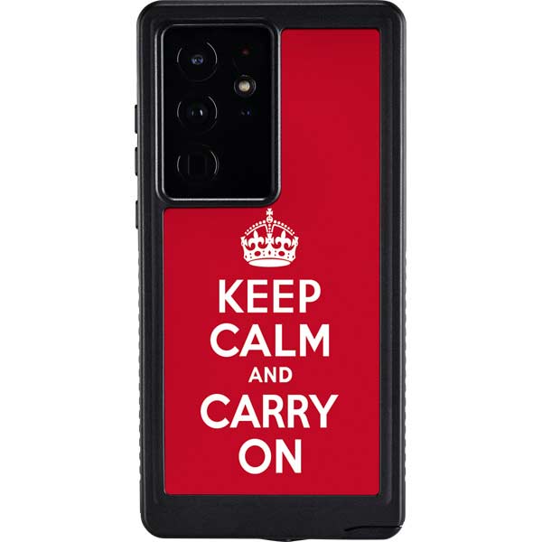 Keep Calm and Carry On Galaxy S24 Ultra Case | Waterproof Phone Cases ...