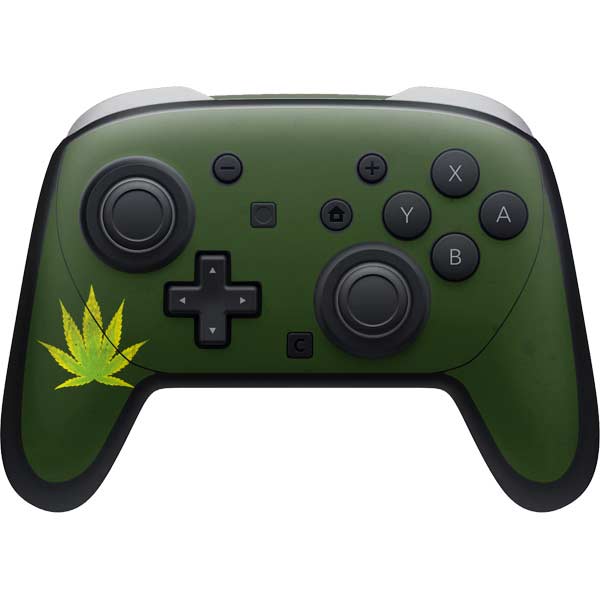 Marijuana Leaf Light Green Nintendo Switch 2 (2025) Pro Controller Skin ...