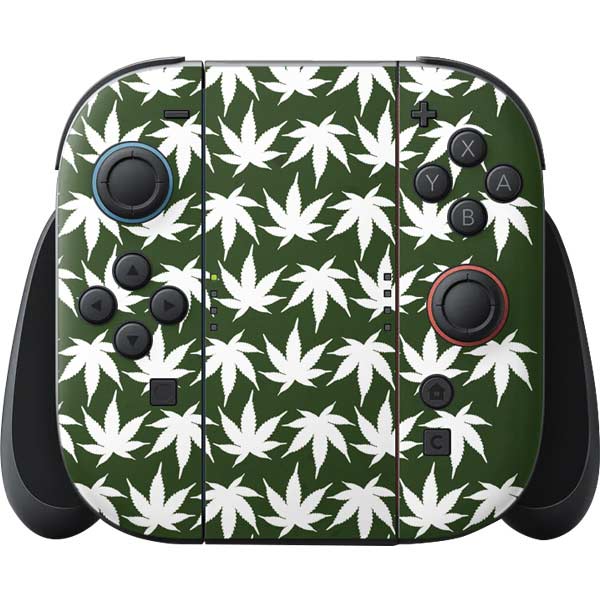 Marijuana Leaf White Pattern Nintendo Switch 2 (2025) Joy-Con ...