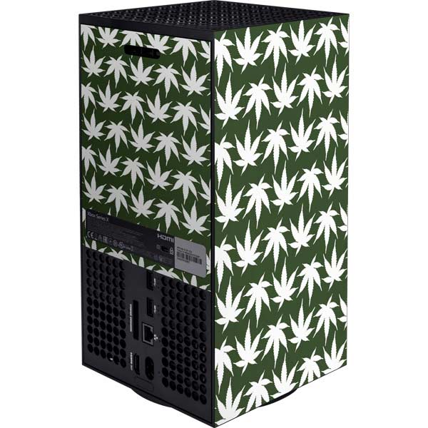 Marijuana Leaf White Pattern Skin for the 2024 XBox Series X Digital ...