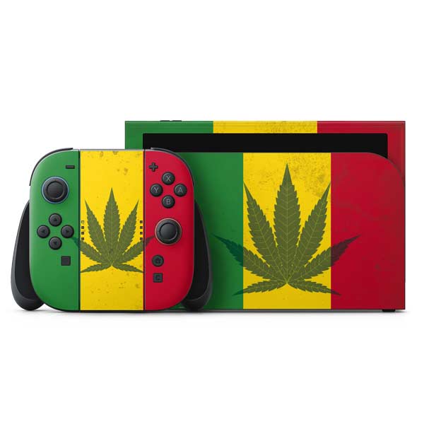 Marijuana Rasta Flag Nintendo Switch 2 (2025) with Joy-Con Skin | Skinit