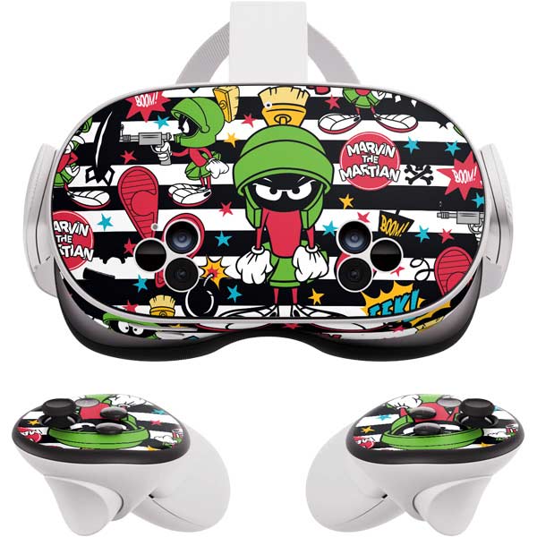 Looney Tunes Marvin the Martian Striped Patches Meta Quest 3S Skin ...