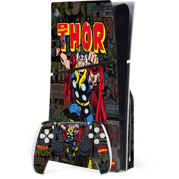 Marvel Classic Comics The Mighty Thor Vintage Skin for PS5 Slim Disk ...