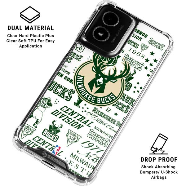 NBA Milwaukee Bucks Historic Blast New Moto G Power 5G Clear Case ...