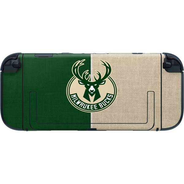 Milwaukee Bucks Split Canvas Nintendo Switch 2 (2025) with Joy-Con Skin ...