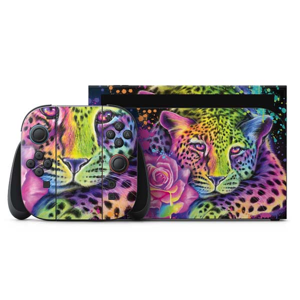 Neon Rainbow Cheetah with Rose Nintendo Switch 2 (2025) with Joy-Con ...