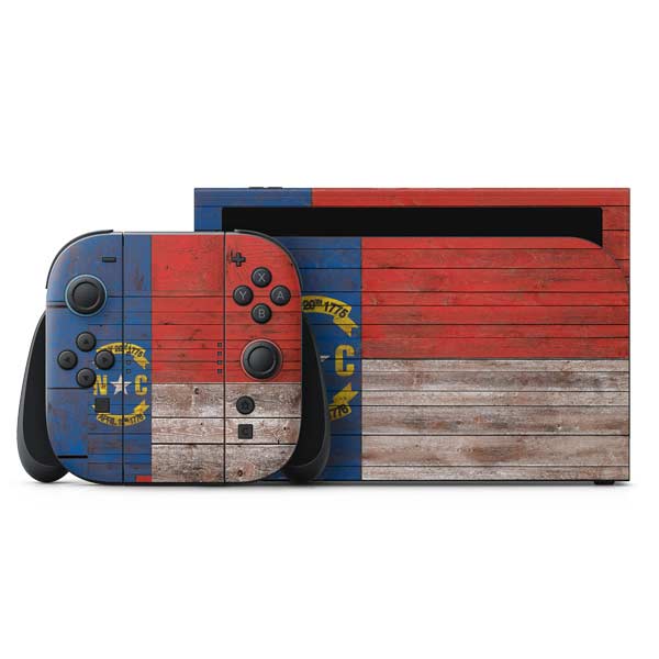 North Carolina Flag Dark Wood Nintendo Switch 2 (2025) with Joy-Con ...