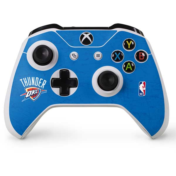 NBA OKC Thunder Distressed Xbox One S Console and Controller Bundle Sk ...