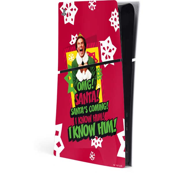 Elf OMG Santas Coming Skin for PS5 Slim Digital Edition Console | Skinit