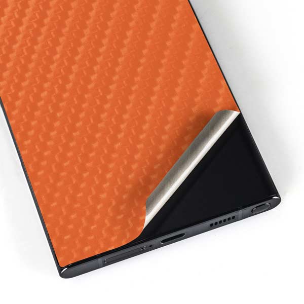 Galaxy S25 Ultra Orange Carbon Fiber Specialty Texture Material Skin ...