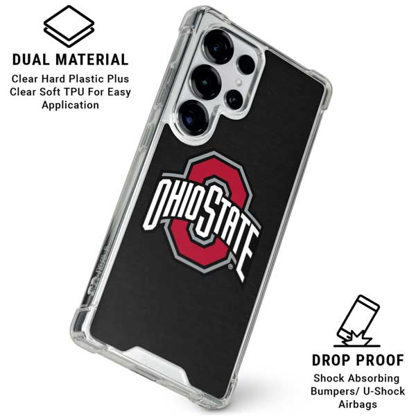 OSU Ohio State Buckeyes Black Galaxy S25 Ultra Clear Case | Skinit